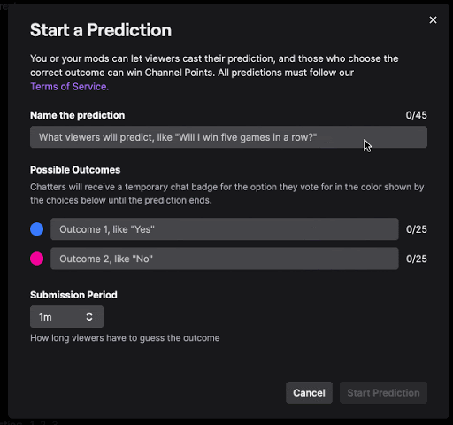Channel Points Predictions: Let viewers guess your destiny